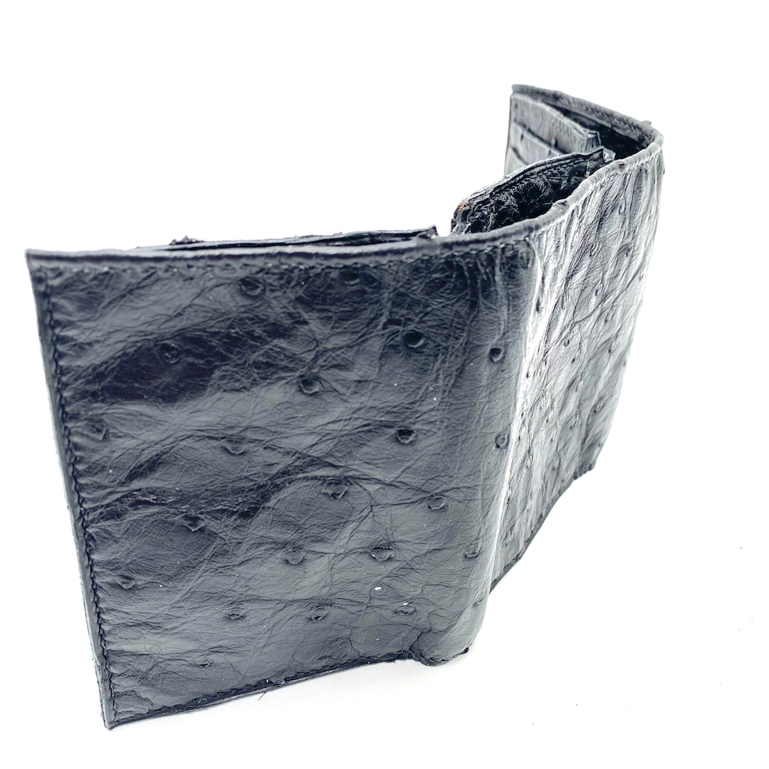 Ostrich Trifold Wallet, Travel Wallet, Ostrich Skin Wallet ...