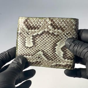 Sage Green Burmese Python Bifold Wallet, Luxury Handmade Snakeskin ...