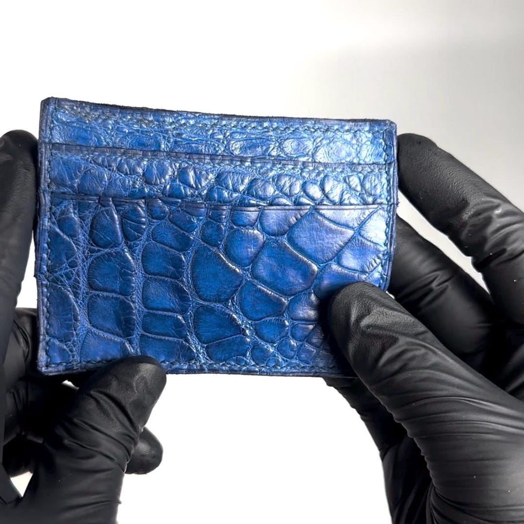 Alligator Card Holder, Alligator Cardholder Mens, Blue Alligator ...
