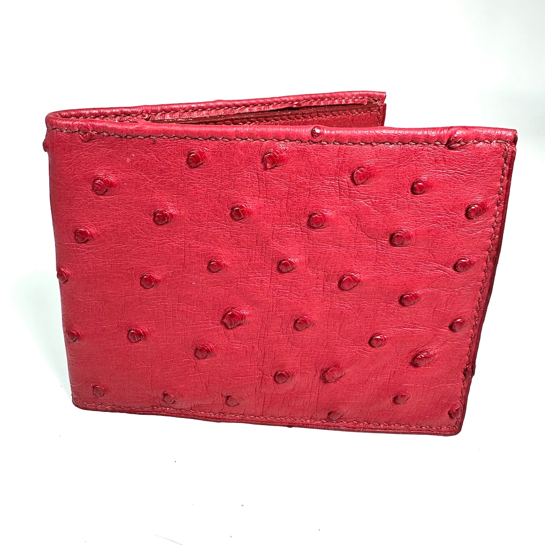 Ostrich Bifold Wallet, Ostrich Skin Wallet, Genuine Ostrich Wallet ...