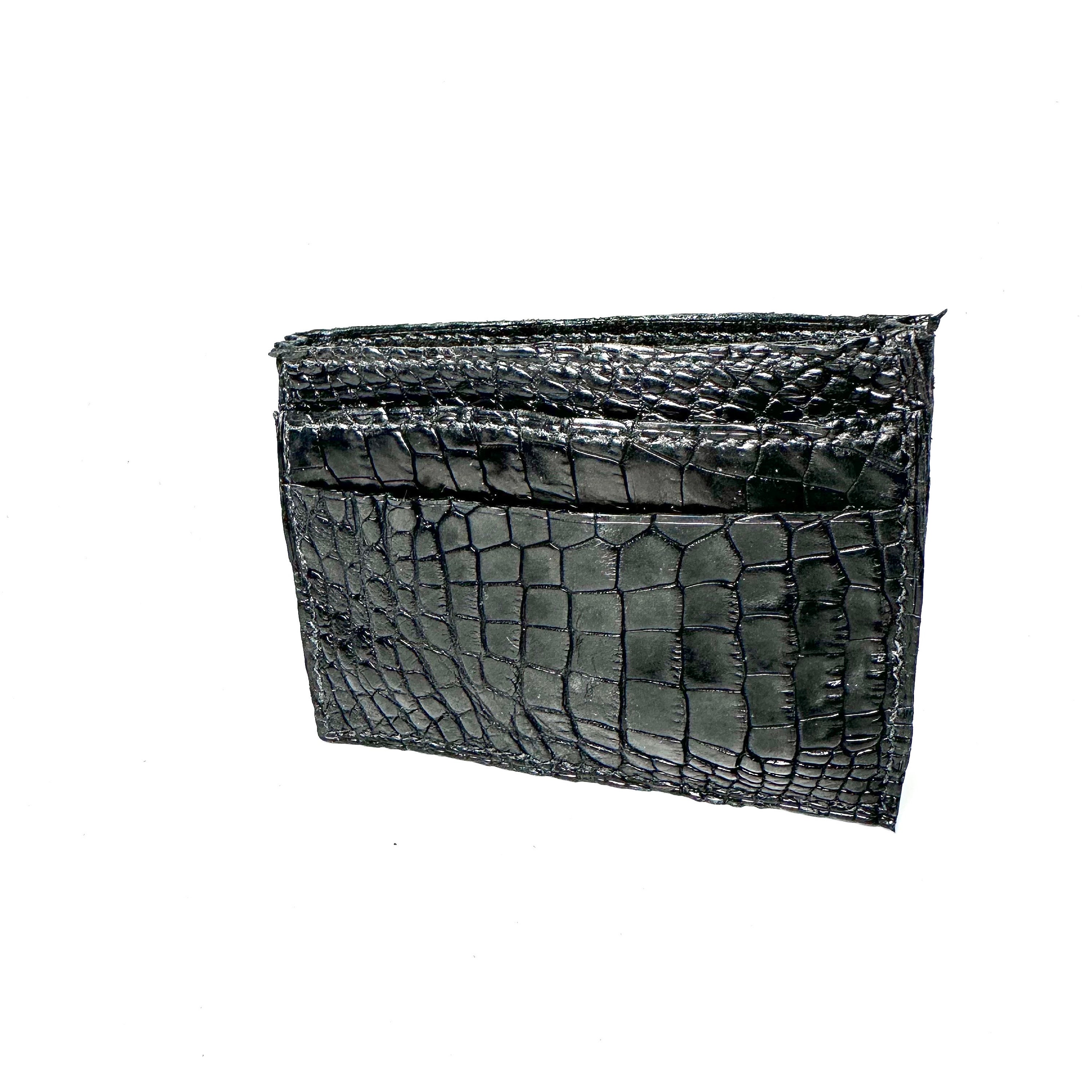 Alligator Card Holder, Black Alligator Cardcase, Card Holder Mens, Card ...