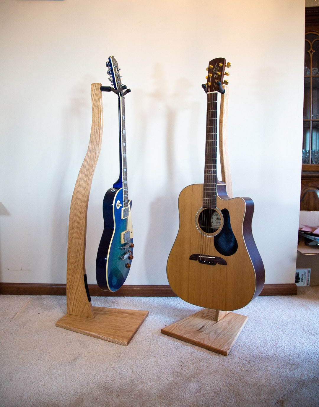 Wood Guitar Stand - Hardwood Guitar Stand - Bass Stand - Violin Stand ...