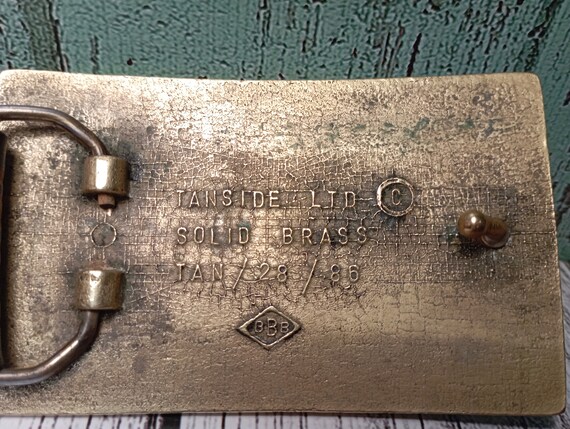 Vintage Triumph Motorcycles Brass Belt Buckle & Embos… - Gem