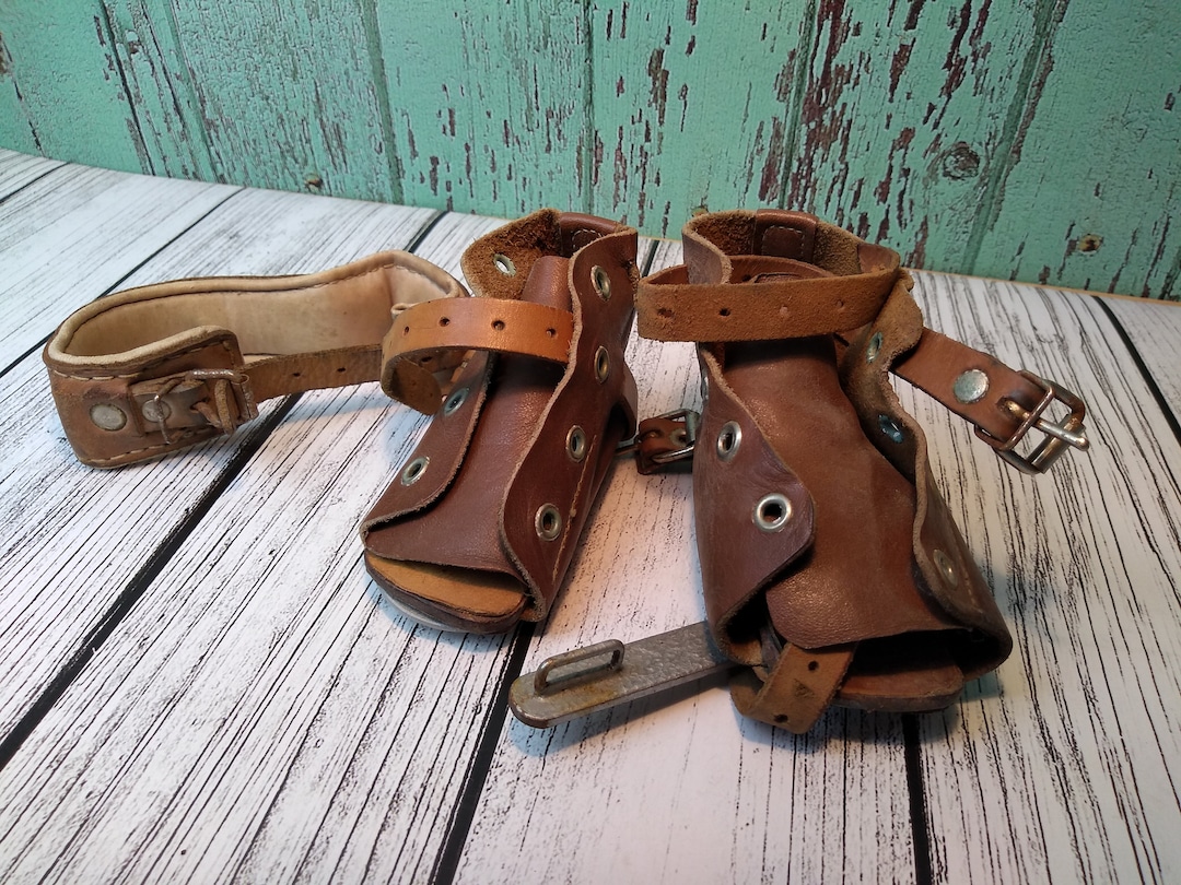 Vintage Metal Leg Braces Polio Rickets Steampunk Medical Oddity Leather ...