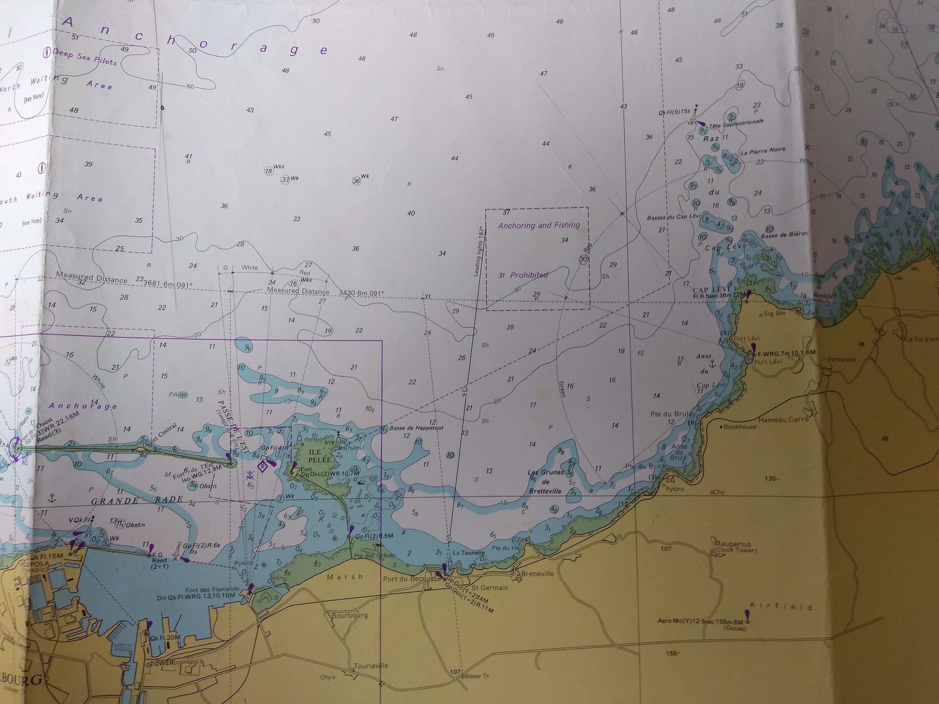 Globes & Maps Home & Living Admiralty Sea Chart Approaches To Cherbourg ...