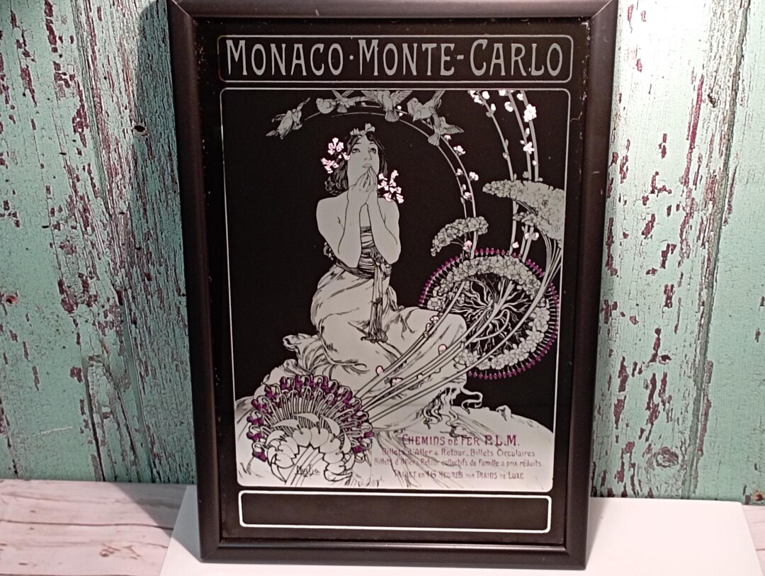 Alphonse Mucha Mirror Picture Art Deco Monaco Monte Carlo Chemins De ...