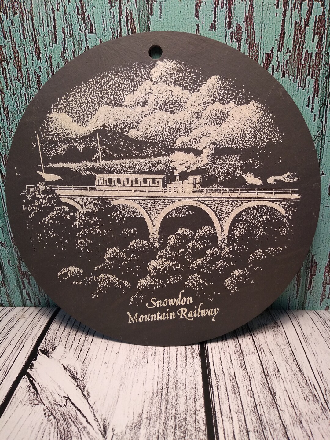 Snowdon Mountain Railway Souvenir Welsh Slate Wall Hanging Plaque 5.5 ...
