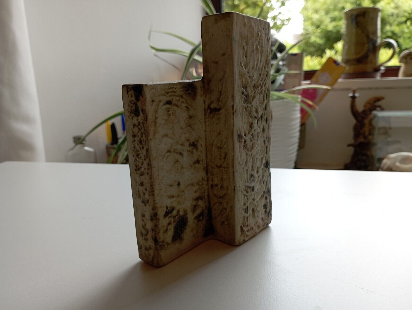 Rare Early Carn Pottery MCM Nancledra Cornwall Blue Spot Chimney Vase J ...