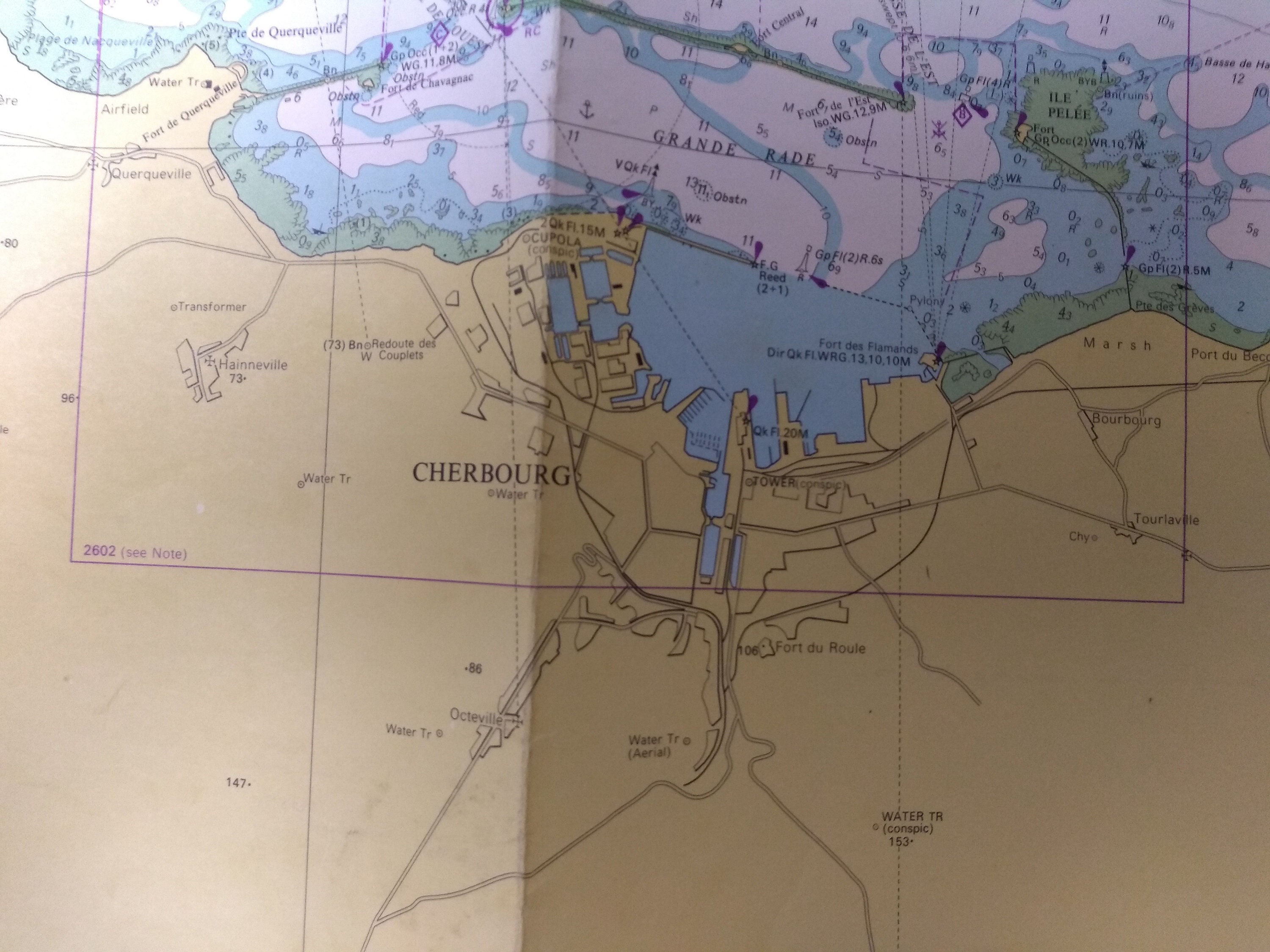 Globes & Maps Home & Living Admiralty Sea Chart Approaches To Cherbourg ...