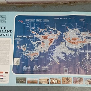 1981 Falkland Islands Wall Map Poster 30 X 20 Inches Vintage - Etsy