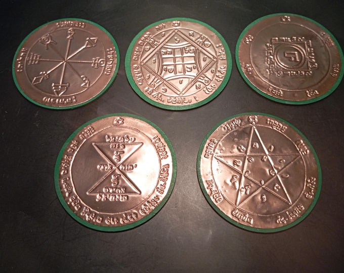 Copper Talisman Set King Solomon's Seal 1st 2nd 3rd 4th & 5th Pentacle ...