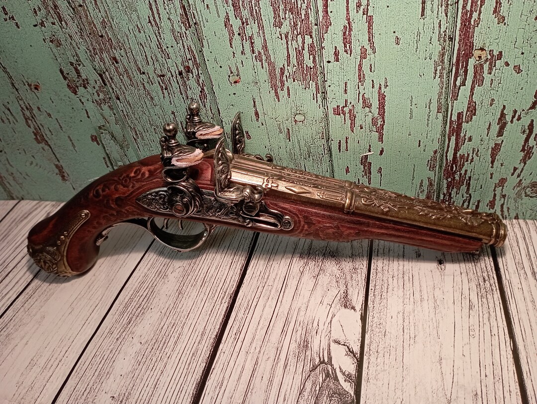 Denix Napoleonic Replica Flintlock Pistol Two Barrels 1806 Historically ...