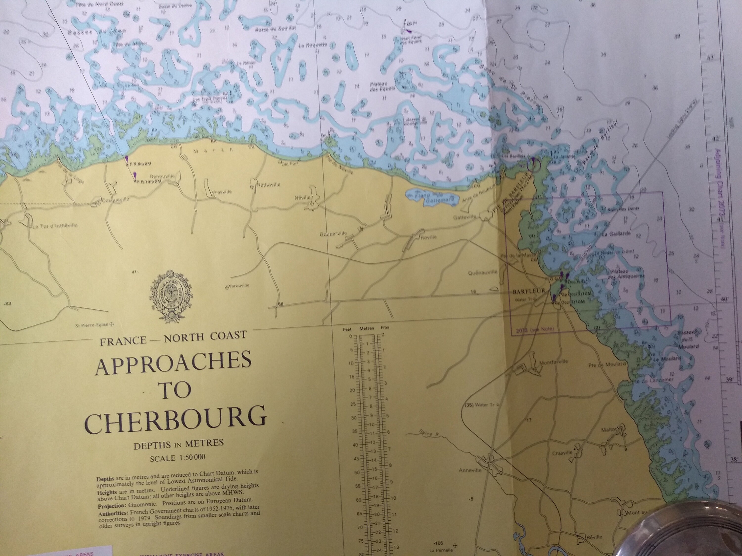 Globes & Maps Home & Living Admiralty Sea Chart Approaches To Cherbourg ...