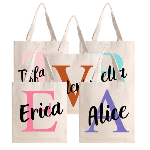 Initial Tote Bag - Etsy