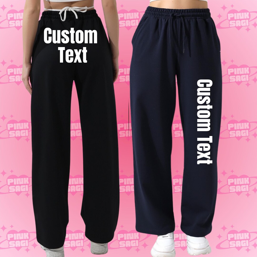 Custom Sweatpants Personalized Unisex Open Bottom Sweats Wide Leg Pants ...