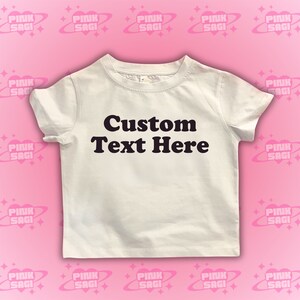Custom Crop Top With Retro Text, Create Your Own Crop Top Baby Tee ...
