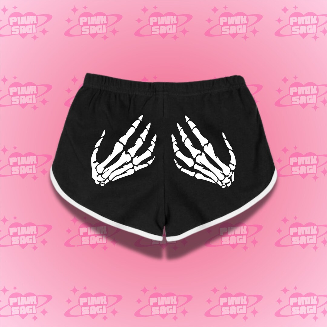 Skeleton Hand Booty Shorts,skeleton Booty Shorts, Gym Shorts, Athletic Booty Shorts,funny Saying ...