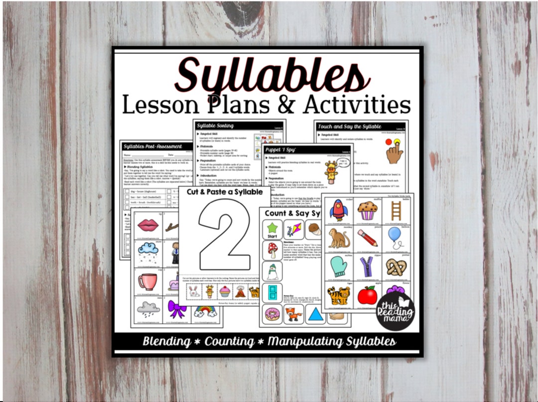 Syllable Awareness Lesson Plans & Activities - Etsy