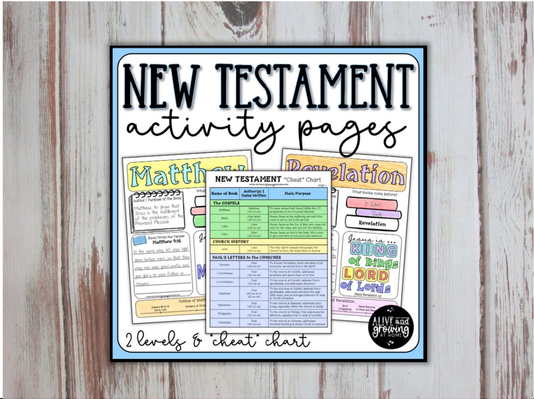 New Testament Activity Pages - Etsy