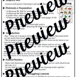 Rhyming Words Lesson Plans & Activities - Etsy