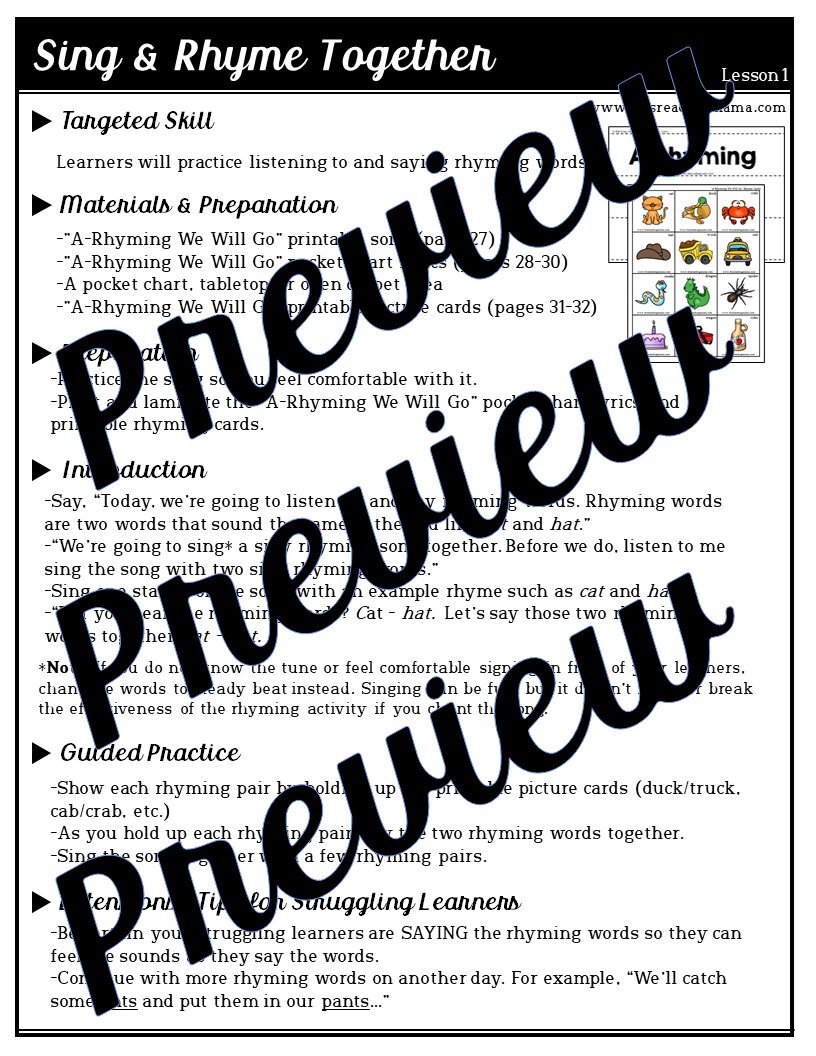 Rhyming Words Lesson Plans & Activities - Etsy