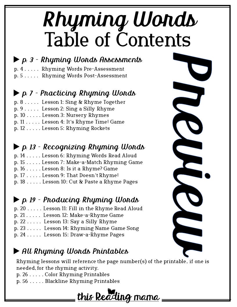 Rhyming Words Lesson Plans & Activities - Etsy