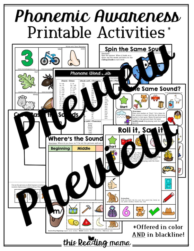 Phonemic Awareness Lesson Plans & Activities - Etsy