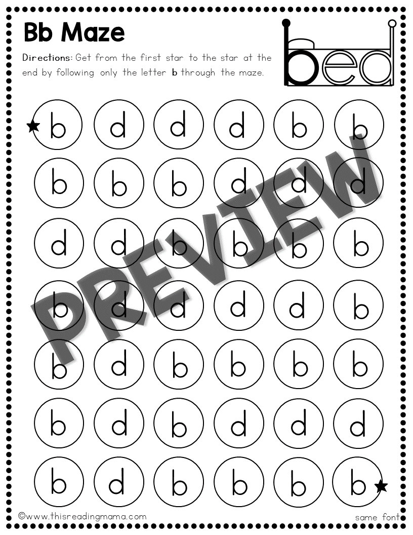 Lowercase B and D Letter Reversal - Etsy
