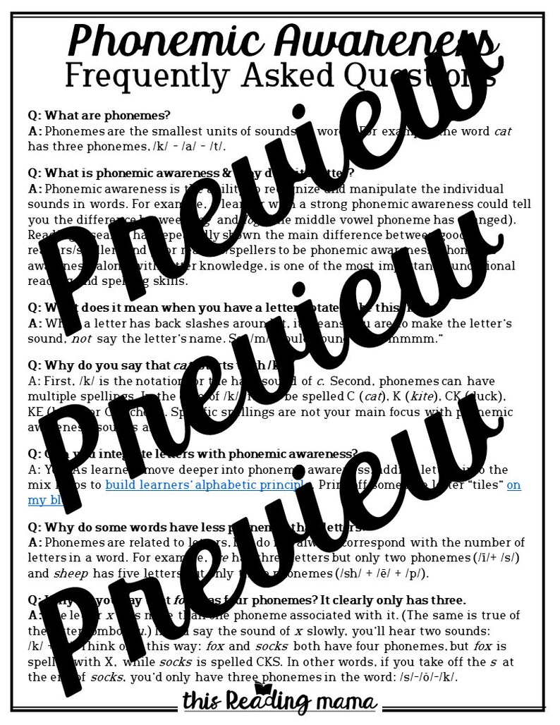 Phonemic Awareness Lesson Plans & Activities - Etsy