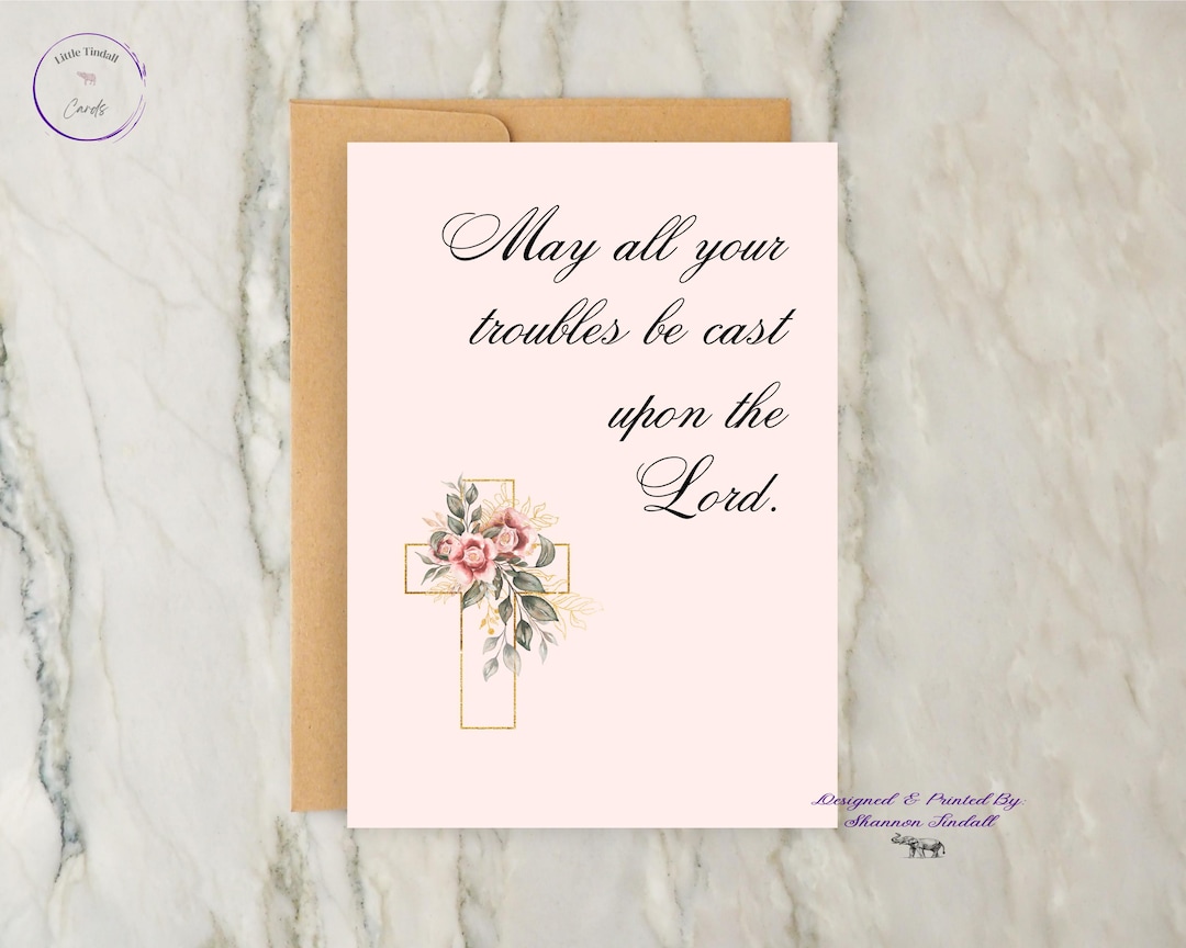 Cross Sympathy Card: Floral Design, Loss of Loved One - Etsy