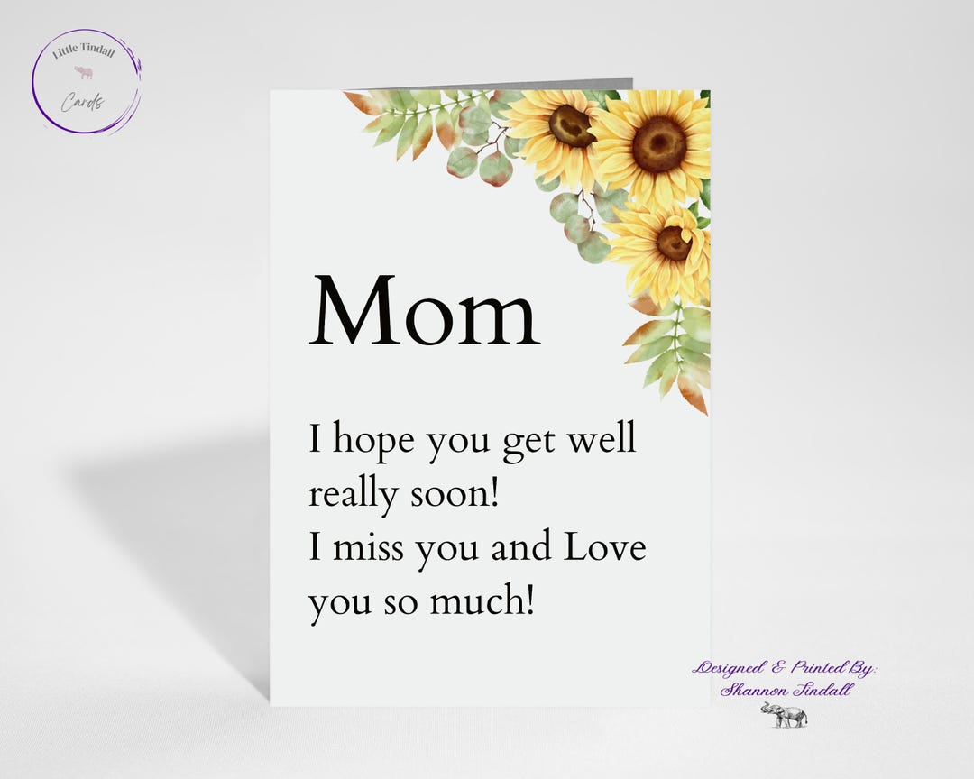 Get Well Card, Feel Better Card, Get Well for Mom, Feel Better for ...