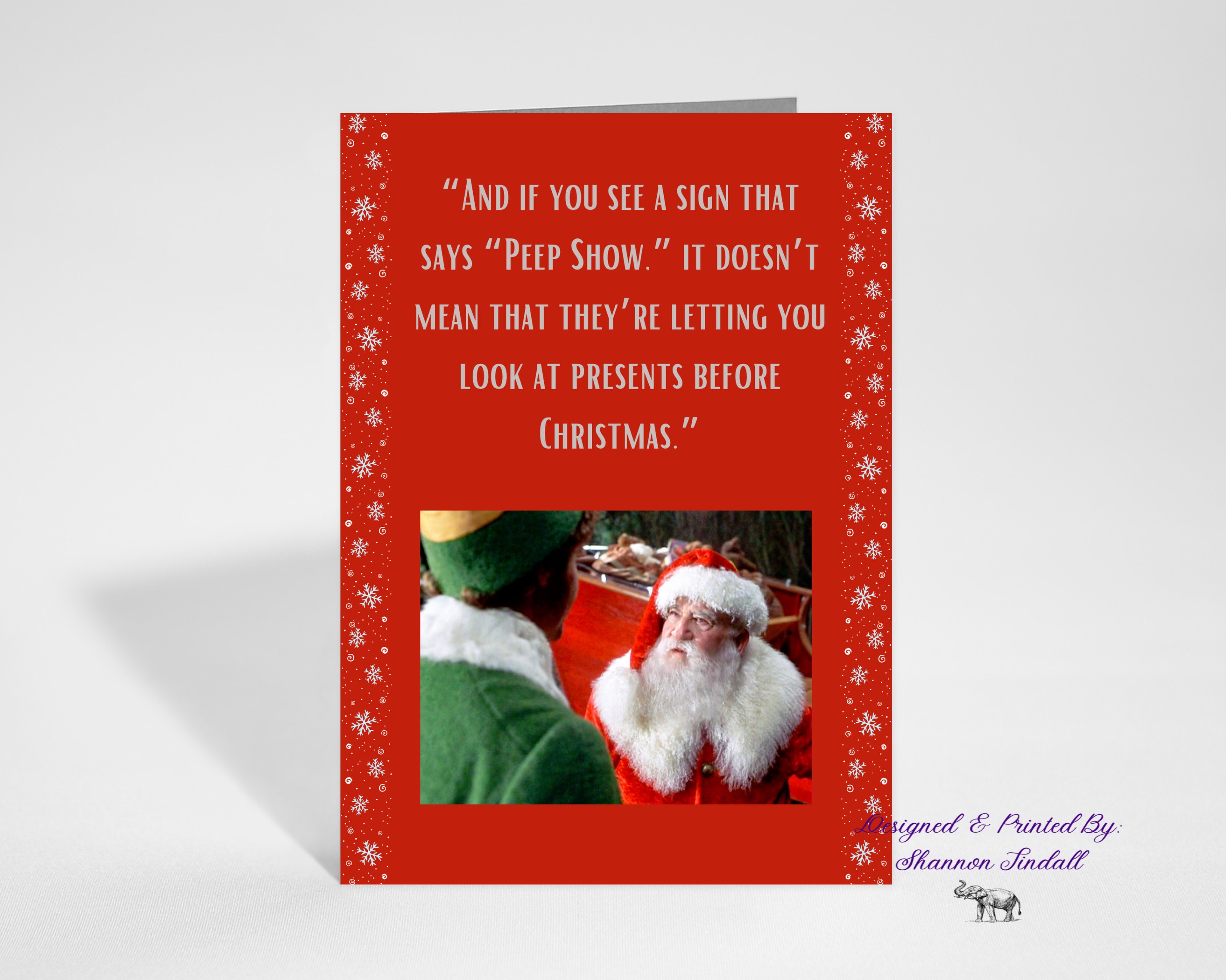 Buddy Elf Christmas Card, Funny 5x7 Christmas Card, Christmas Card for ...