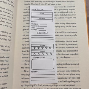 Book Review Bookmark, Bookmark, Book Tracker, Bookmark Review, Book ...