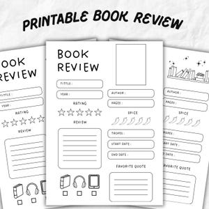 Printable Book Review Sheets, 5x7 Book Review, Booktok, Bookish, Book ...
