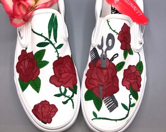 Custom Point Break Inspired Black Slip on Vans keanu Reeves / Patrick ...