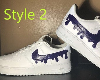Rainbow Dripping Paint Swoosh Custom Nike Air Force 1 Sneakers - Etsy