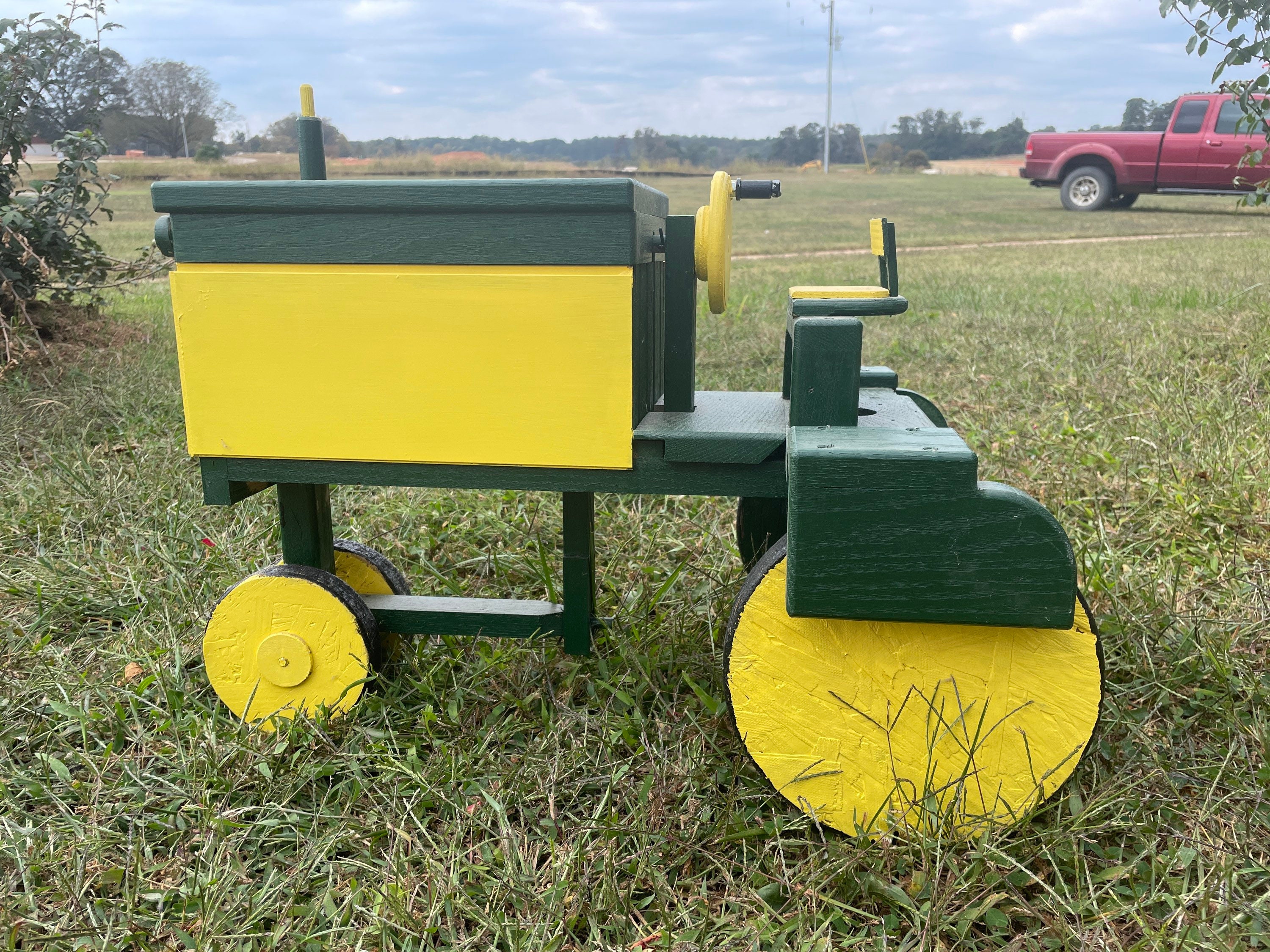 Wooden Green Tractor Vehicle Push Pull Toy for Kids With Turning Front Wheels - Etsy