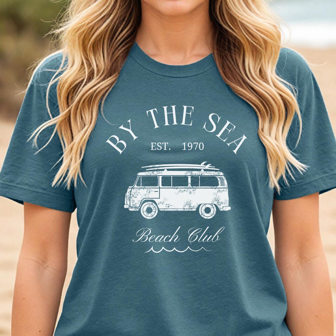 By the Sea Beach Club Shirt, Beach Shirt, Retro Beach T-shirt, Preppy ...