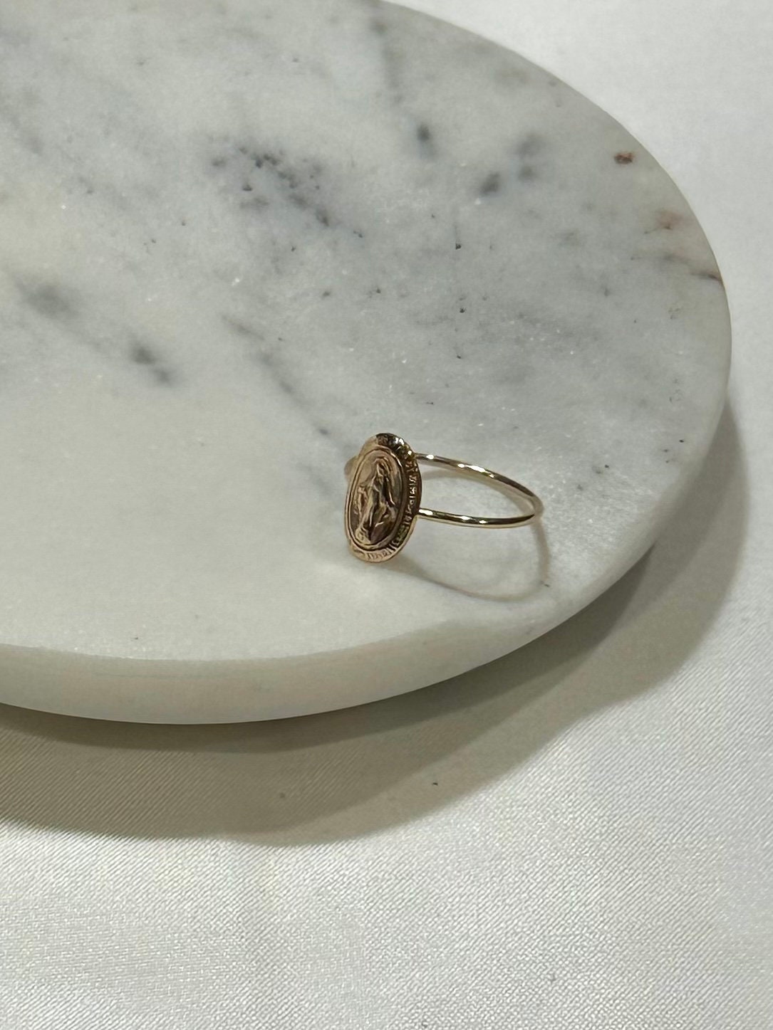 Virgin Mary Ring, Mother Mary Ring, 14k Gold Filled Ring, Religious ...