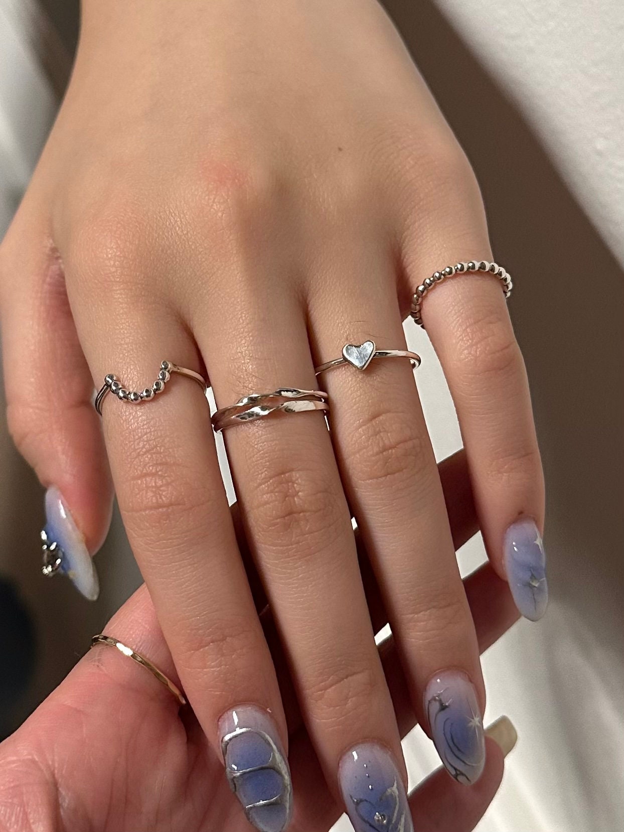 Sterling Silver Arch Ring, Half Circle Ring, Dot Ring, Stacking Ring ...