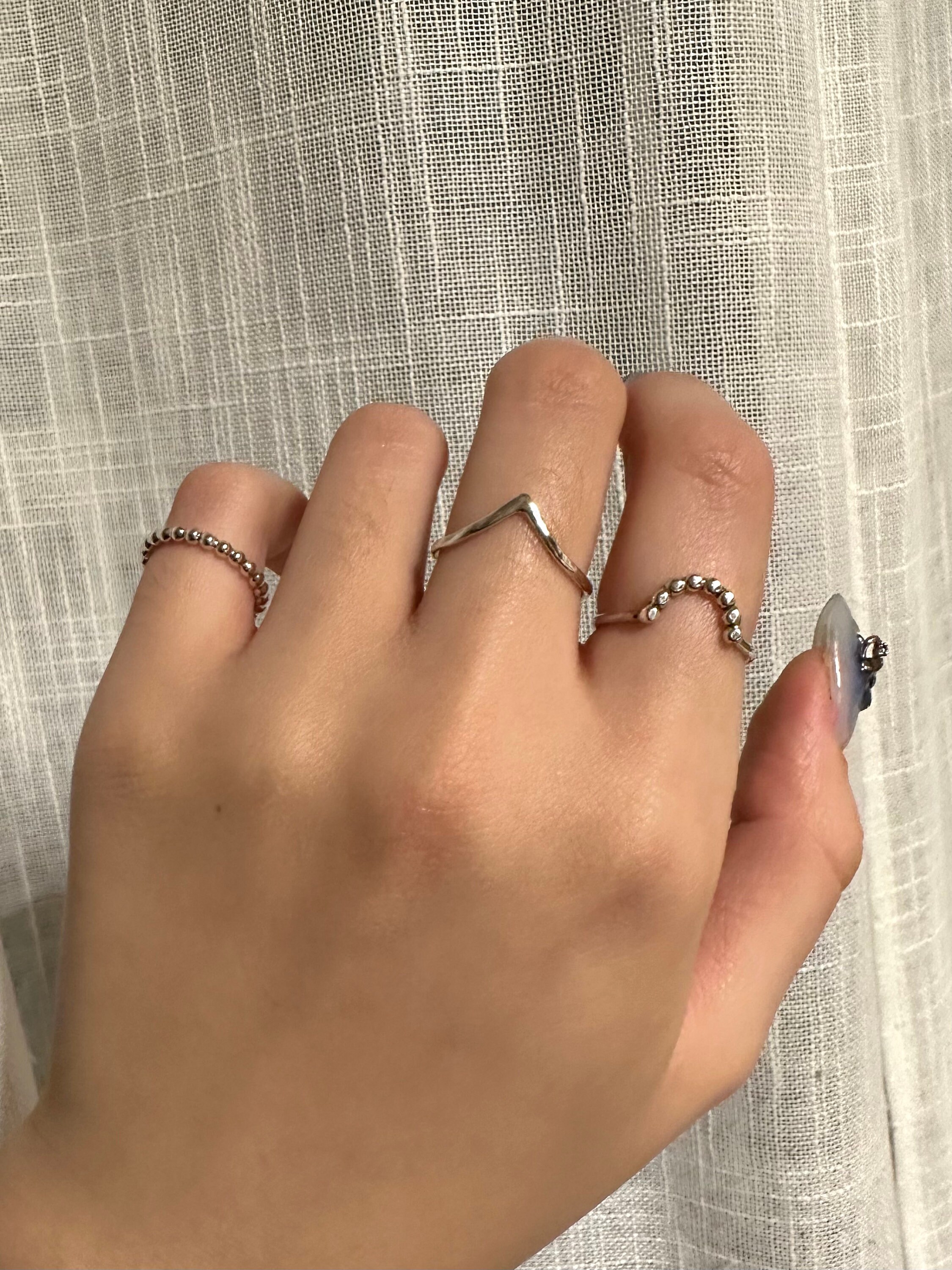 Sterling Silver Arch Ring, Half Circle Ring, Dot Ring, Stacking Ring ...