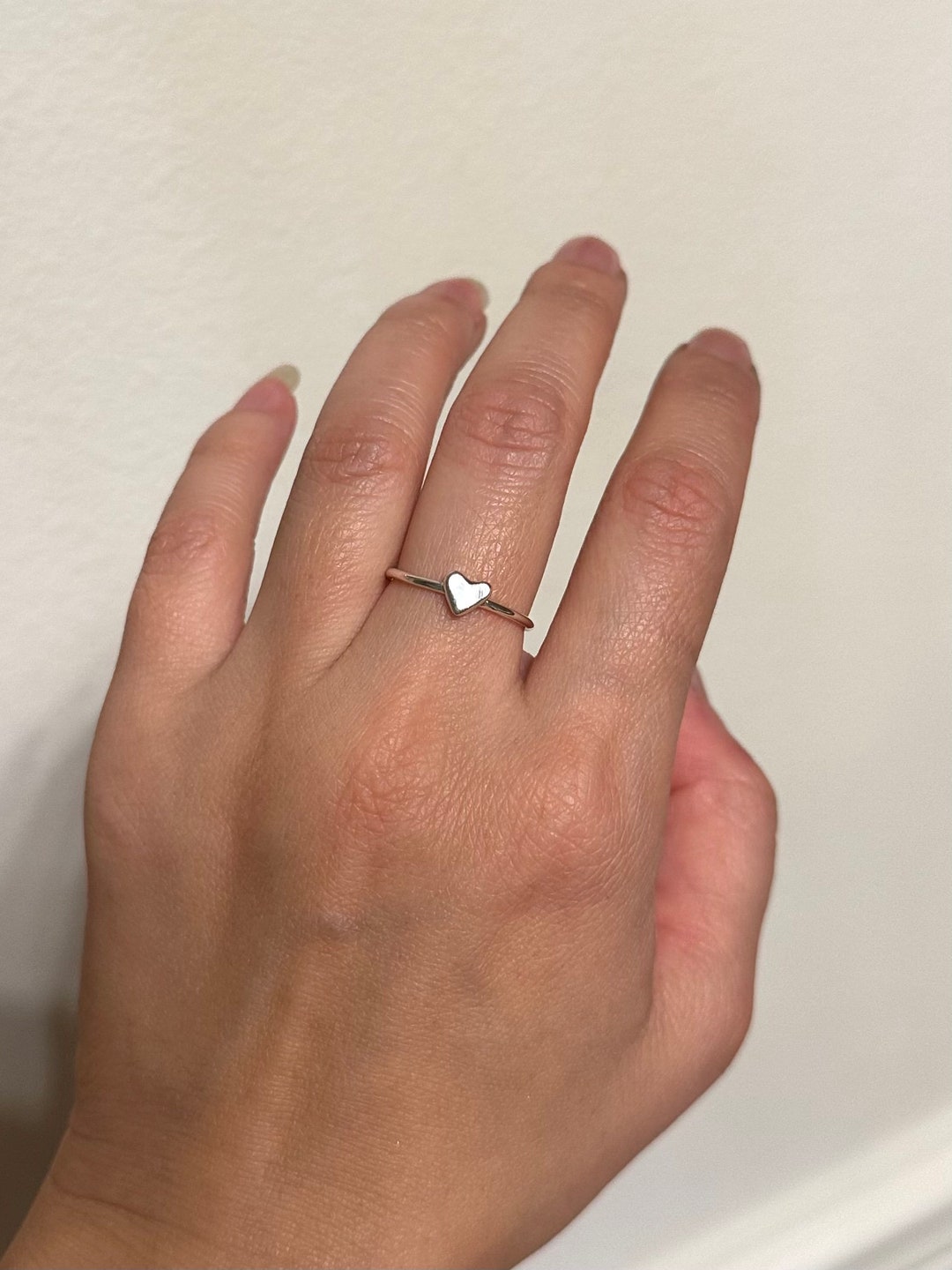 Sterling Silver Heart Ring, Dainty Heart Ring, Stacking Ring, Small ...