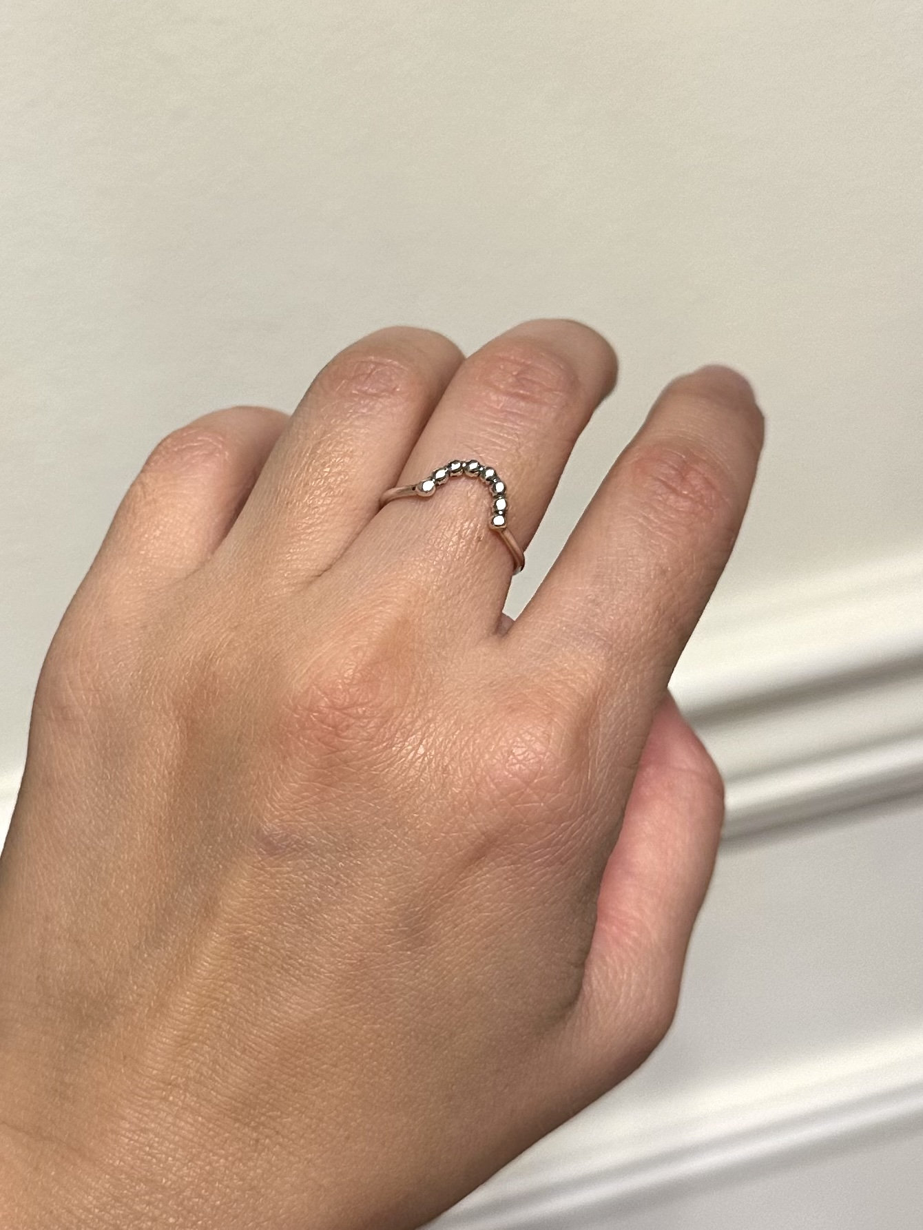 Sterling Silver Arch Ring, Half Circle Ring, Dot Ring, Stacking Ring ...