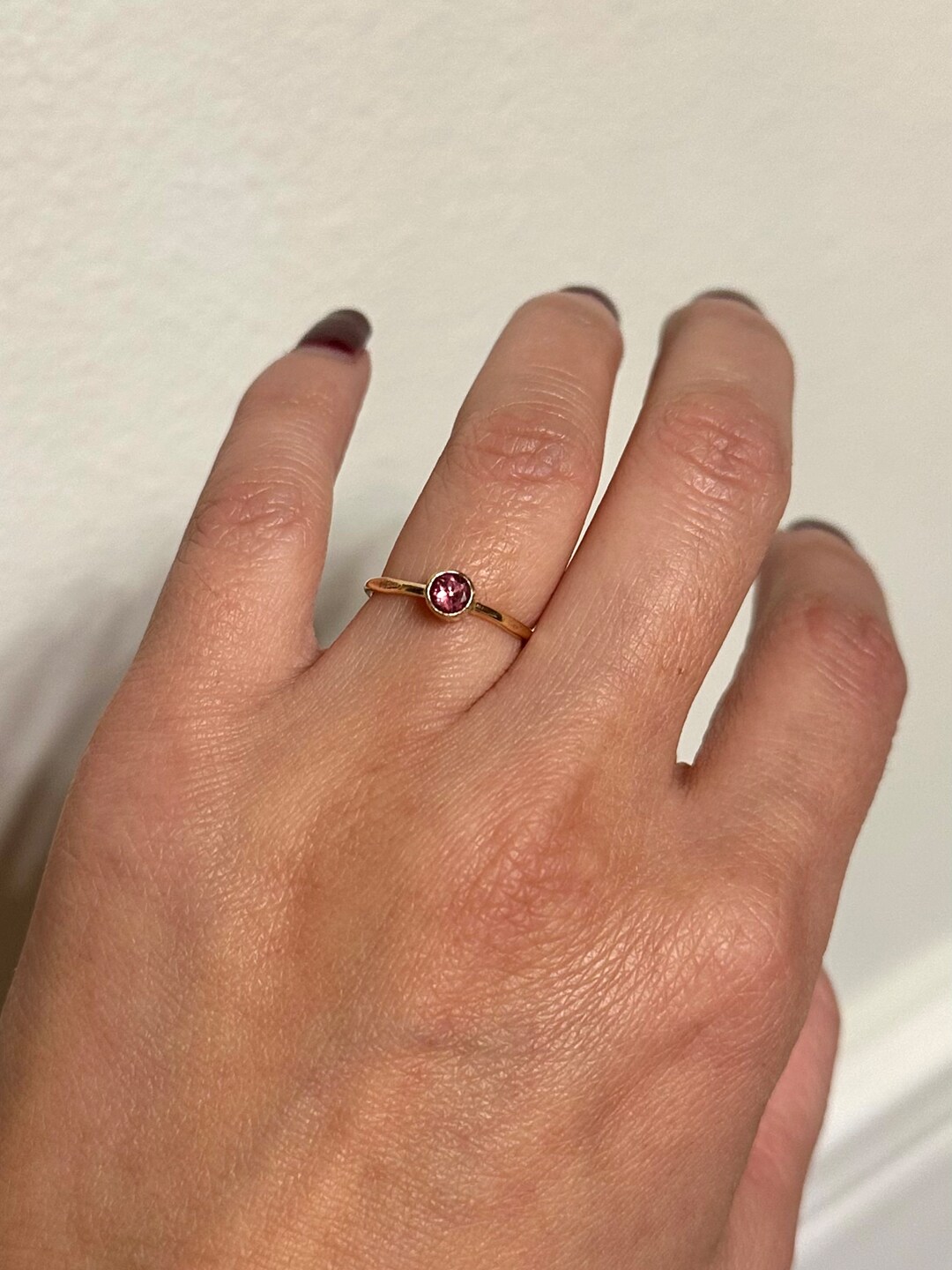 Natural Pink Tourmaline Ring, 14k Gold Filled Ring, Tourmaline Gemstone ...