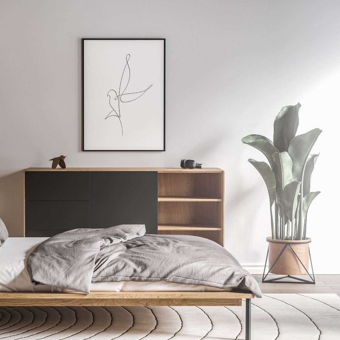 Single Line Drawing, Line Art, Wall Art, Minimal Bird Drawing, Abstract ...