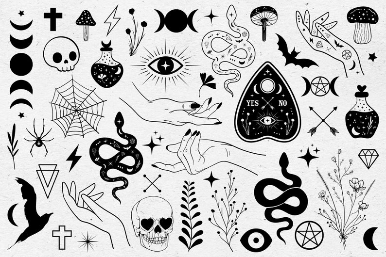 Black Magic Clipart Collection, Witchcraft Clipart, Occult ...