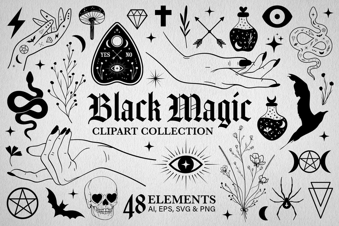 Black Magic Clipart Collection, Witchcraft Clipart, Occult ...