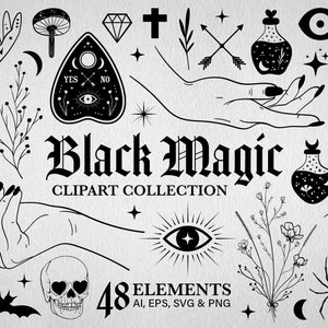 Black Magic Clipart Collection, Witchcraft Clipart, Occult ...