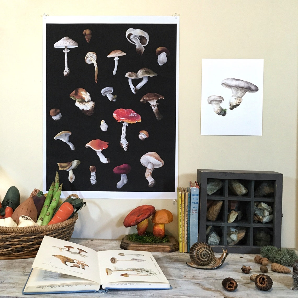 Mushroom Poster Goblincore Nature Posters Fungi - Etsy