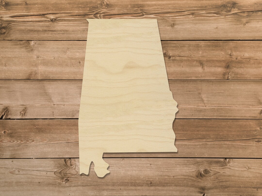20x13 Alabama State Unfinished Wood Laser Cutout | Ready to Paint ...